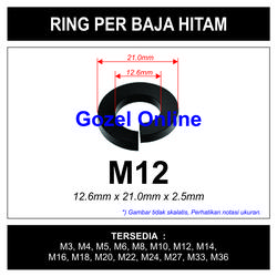 Jual M12 Ring Per Baja Hitam 1/2" Spring Washer Lock 8.8 12mm Tebal ...