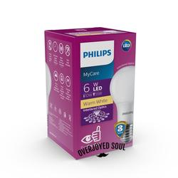 Jual Lampu Bohlam LED Philips 6 Watt Warm White/Kuning, 6W 6 W 6Watt ...