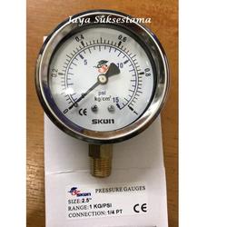 Jual Pressure Gauge 100Bar (kg/cm2) 2,5" inch Skon / Manometer Skon 100 Bar - Jakarta Barat ...