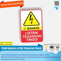 Jual Stiker Safety Sign Bahaya Listrik Tegangan Tinggi (20cm x 20cm ...