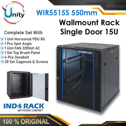Jual Rack Server Indorack 15U WIR5515S Wallmount Rack Single Door 15U ...