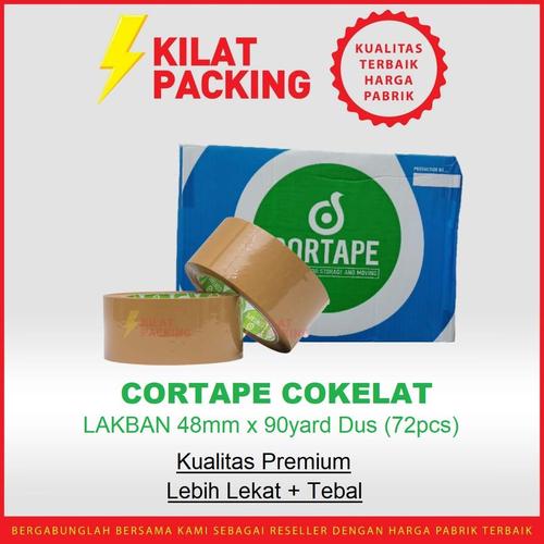 Jual Lakban Cortape Isolasi Coklat 48mm x 90 yard 1 Dus-GOJEK/GRAB ...