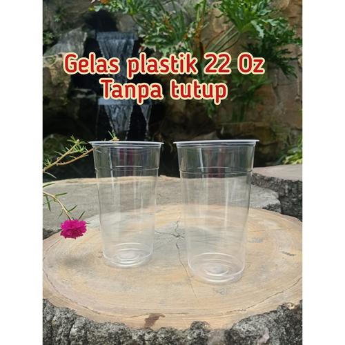 Jual Gelas plastik pop ice ukuran 22 oz tanpa tutup - Merk Hokkaku ...