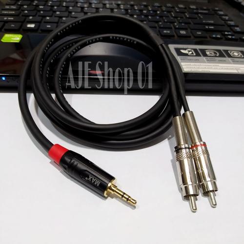 Jual Kabel rca 2 ke 1 jack audio 3,5 to rca berkualitas - 3 meter ...