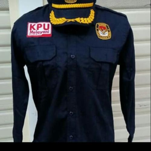 Jual KEMEJA KPU PPS PPK biru dongker LENGAN PANJANG - XXL - Jakarta ...