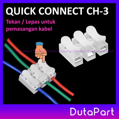 Jual Quick Connect 3 Wire Connector Terminal Sambungan Kabel Listrik CH ...