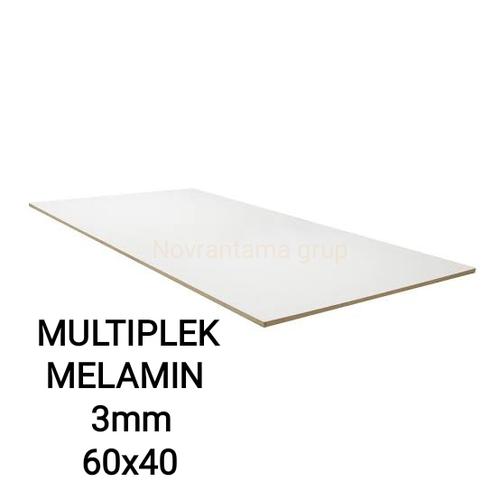 Jual Triplek Multiplek melamin putih 3mm (60x40)cm, melamin plywood ...