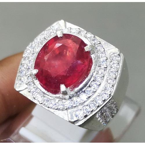 Jual Batu Akik Ruby Merah Afrika Natural Mixed Cutting Cincin Perak925 ...