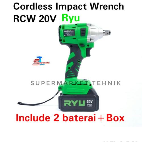 Jual Mesin Buka Baut Ban Baterai RCW 20V Ryu/Cordless Impact Wrench ...
