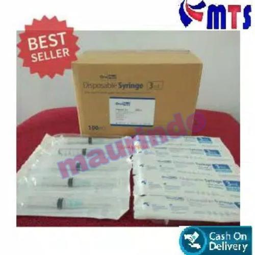 Jual One Med Disposable Syringe 3cc/ml ONEMED SYRINGE WITH NEEDLE ...