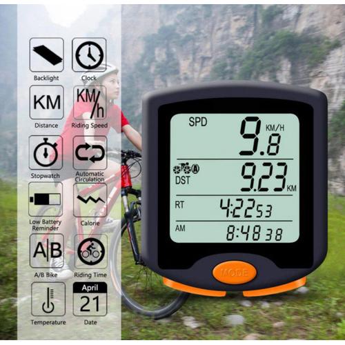Jual Alat Ukur Speedometer Odomoter Sepeda Waterproof LED Backlight ...