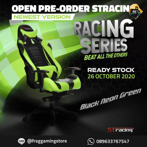 Jual STracing / ST Racing Black Neon Green Gaming Chair Kursi Gaming ...