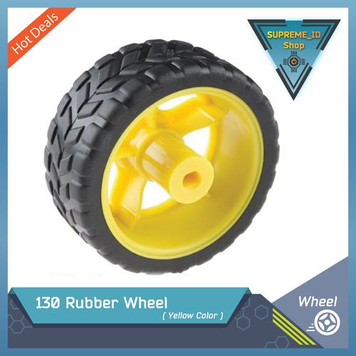 Jual 130 Rubber Wheel Tires for DC Motor (Roda Robotic Toy Car ...