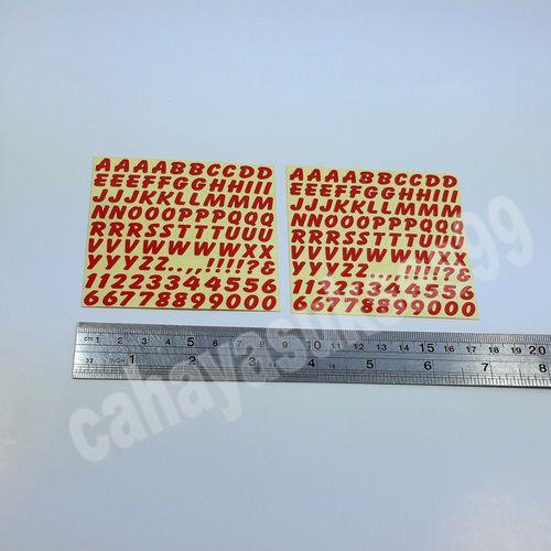 Jual Sticker Huruf Alphabet Nomor Angka Font Miring 0,6cm x 0,8cm Merah ...