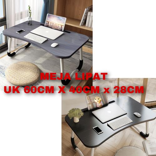 Jual MEJA LIPAT LAPTOP PORTABLE FOLDABLE NOTEBOOK DESK TABLE-BLACK ...