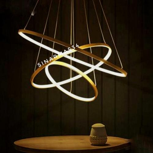 Jual Modern Ring LED 3 Tier 60cm Pendant Light Lampu Gantung Hias ...