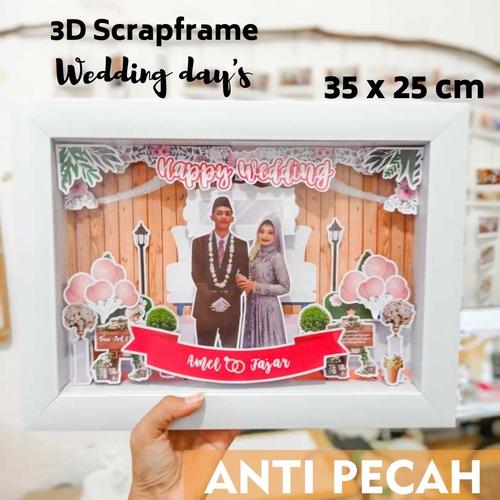 Jual Bingkai Foto 3D Scrapframe Fiber ANTI PECAH - Kado Wedding - Kab ...