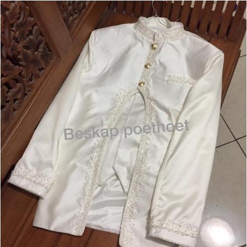 Jual Jas beskap pengantin muslim sunda kancing tiga putih akad nikah ...