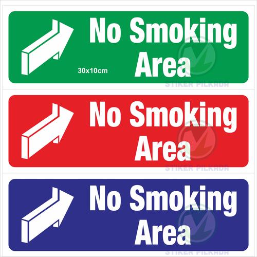 Jual stiker no smoking area 30x10cm - Hijau, S 10x30cm - Kota Tangerang ...