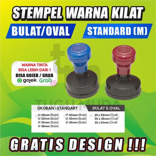 Jual STEMPEL FLASH / STAMP WARNA CUSTOM - GRATIS DESIGN - BULAT-OVAL (M ...