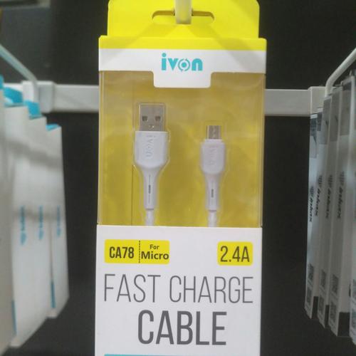 Jual Kabel Charger IVON Micro 2.4 A Fast Charger Untuk Hp Android - Kab ...