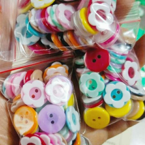 Jual kancing baju diameter 15 mm - kancing bunga sakura isi 50 pcs ...