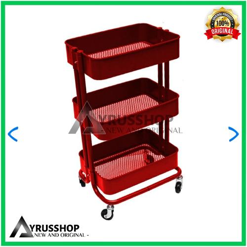 Jual Rak Troli Besi 3 Tingkat RED/Organizer Cart/Roda/Rak Susun ...