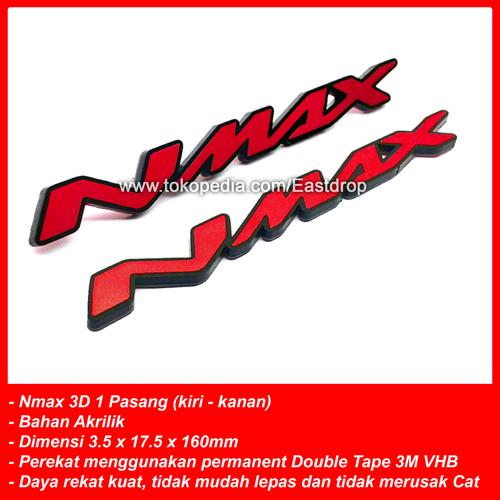 Jual Emblem Nmax Red Logo Sticker 3D Yamaha Body Belakang Merah No ...