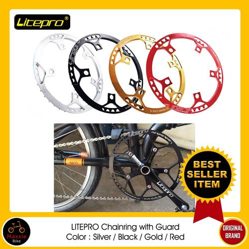 Promo Chainring Litepro 56T BCD 5 Bolt 130mm with Guard Original - 4 ...