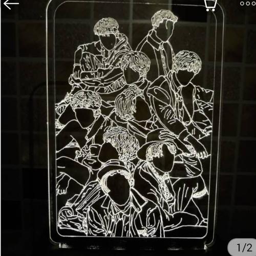 Jual akrilik grafir laser ornamen gambar hias display ukiran bening ...