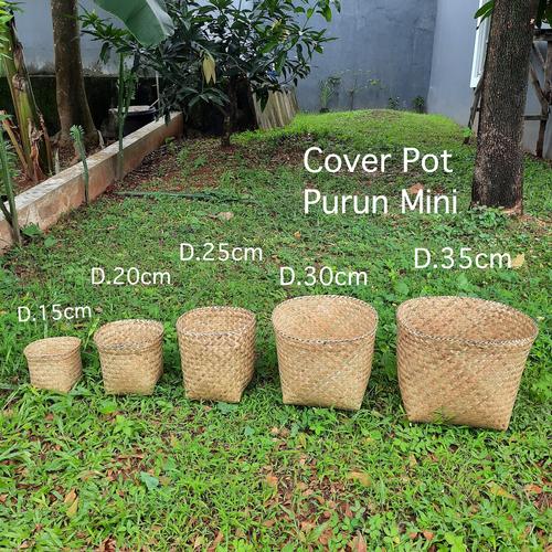Jual Keranjang Anyaman Purun Mini / Cover Pot Kekinian / Basket Purun ...