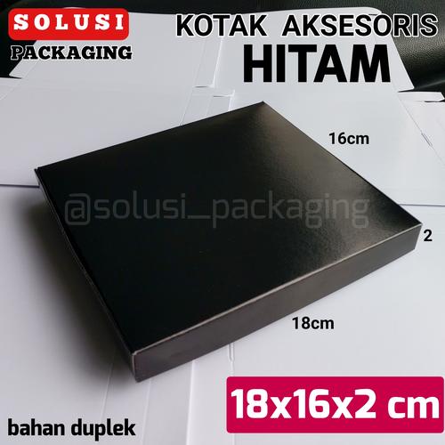 Jual KOTAK HITAM 18x16x2cm KARDUS POLOS KARTON BOX HAMPERS DUS KAOS ...