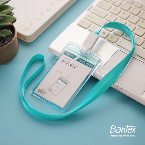 Promo Bantex Transparent ID Card Holder Lanyard Potrait Sky Blue #8868 ...