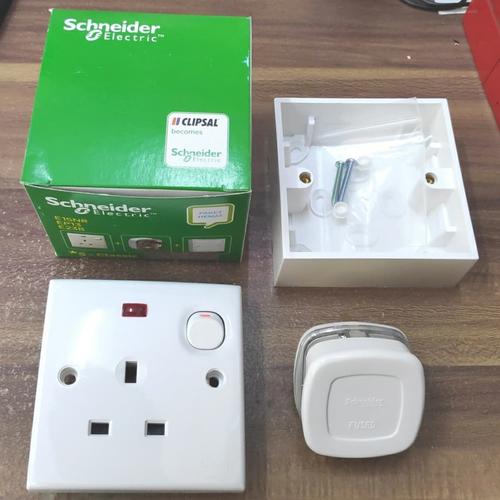 Jual Stop Kontak AC Schneider CLIPSAL 1 Set Komplit + Steker Outbow dus ...