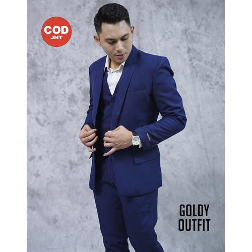 Jual GOLDY OUTFIT – Setelan Jas Celana & Rompi Biru Navy – High Quality ...