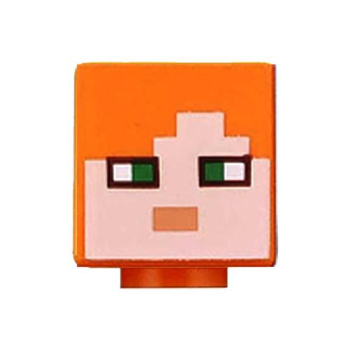 Jual Lego Head Modified Cube with Minecraft Alex Face Pattern ...