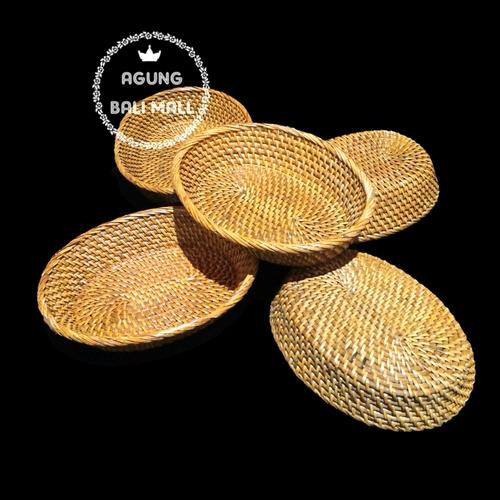 Jual Piring rotan | piring anyaman rotan oval | wadah rotan size S - L ...