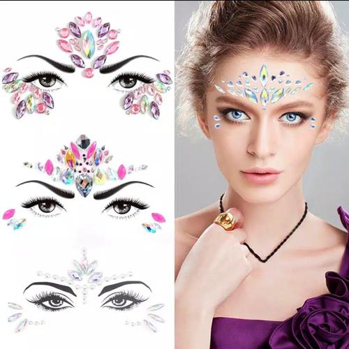Jual Stiker tato wajah berlian hiasan make up face diamond kristal ...