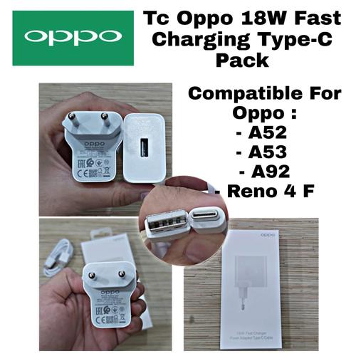 Jual ORIGINAL CHARGER OPPO A92 A52 A53 A33 RENO 4F 18W USB TYPE C ...
