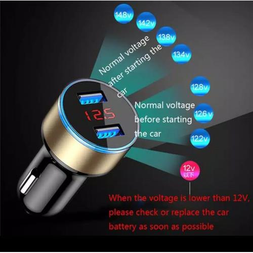 Jual Adaptor CAR CHARGER 2 in1/ LED Voltage CAR Battery Indicator ...
