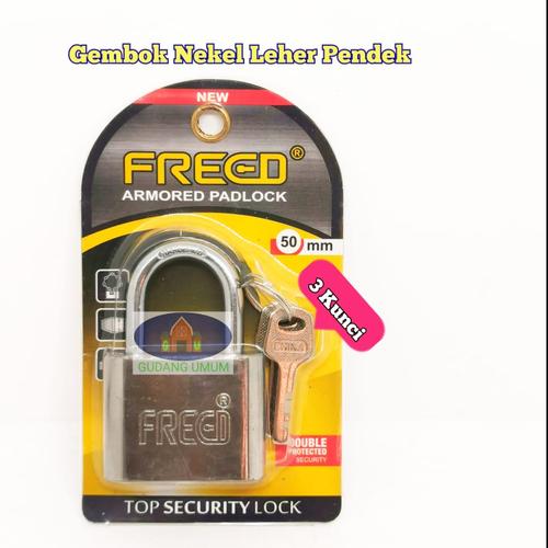 Jual Gembok Nekel Leher Pendek 50 mm FREED Pintu Gerbang Pagar Rumah ...
