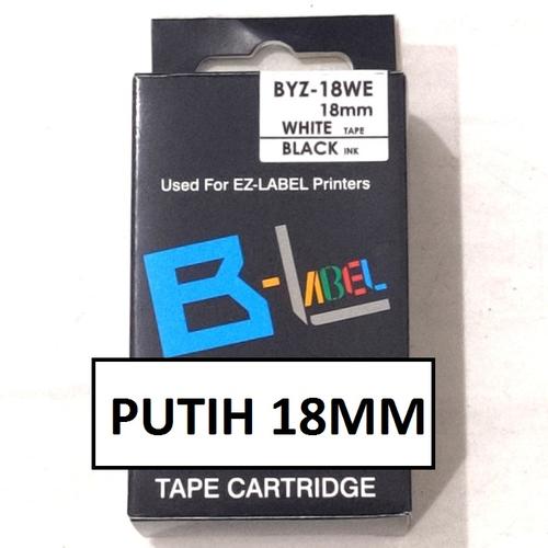 Jual Refill pita tape printer EZ label casio black on white putih 18mm ...