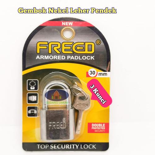 Jual Gembok Nekel Leher Pendek 30 mm FREED Pintu Gerbang Pagar Rumah ...