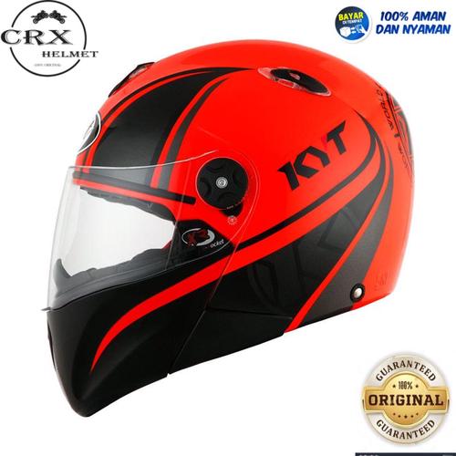 Jual Helm retro x rocket kyt full face red fluo black original terlaris ...