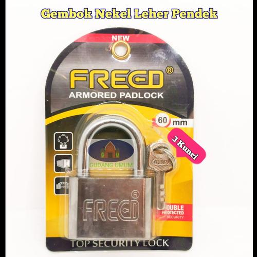 Jual Gembok Nekel Leher Pendek 60 mm FREED Pintu Gerbang Pagar Rumah ...