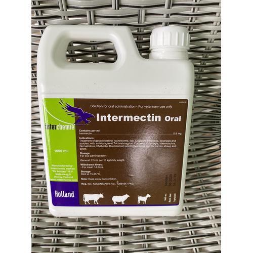 Jual Intermectin oral 1 liter ( ivermectin 0,8%) obat cacing kutu gudig ...