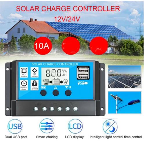 Jual alat kontrol solar charger dual USB 12v 10a 24v daya panel Surya ...