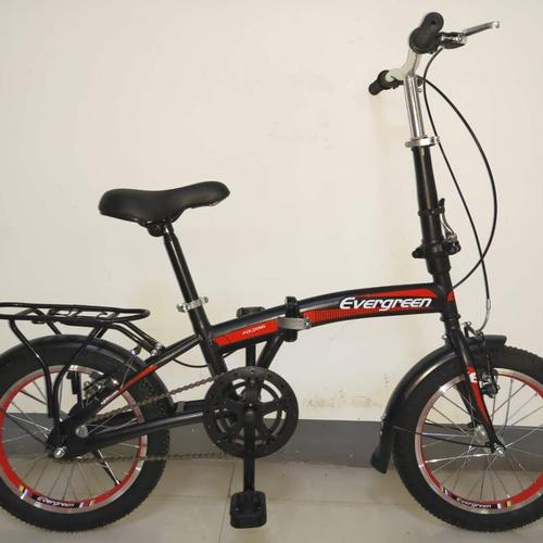 Jual SEPEDA LIPAT 16 INCH EVERGREEN 1 SPEED FOLDING BIKE - Merah Muda ...