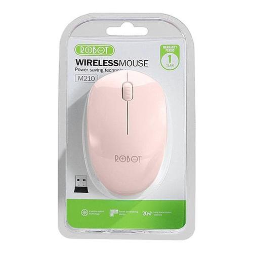 Jual Mouse Wireless Robot M210 2.4G Wireless Optical USB Mouse-Pink ...