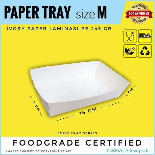 Jual FOOD TRAY / PAPER TRAY / OPEN TRAY / NAMPAN KERTAS size M ...